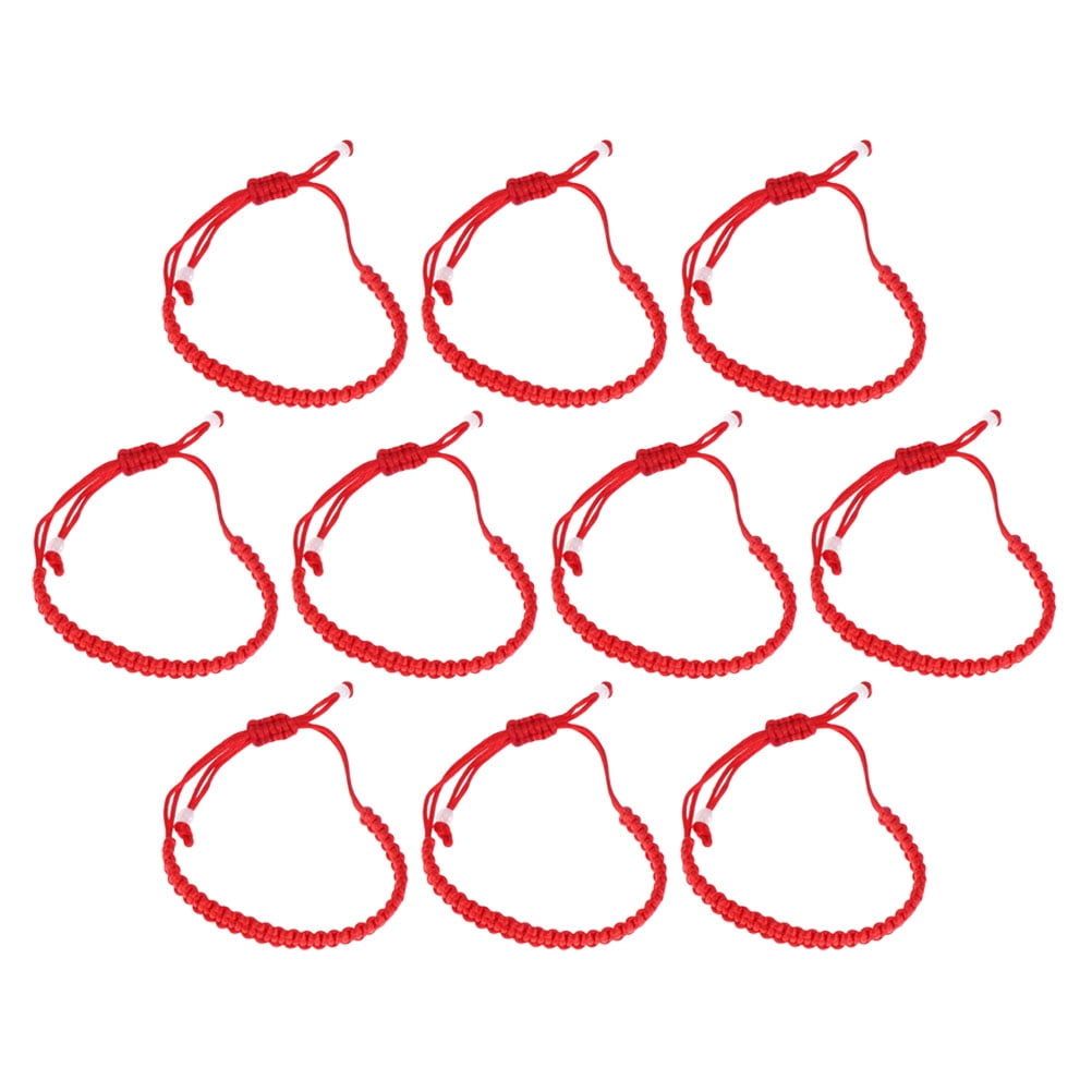Hongchegh 10pcs Chinese Red String Bracelet Tibetan Prayer Yoga Rope ...