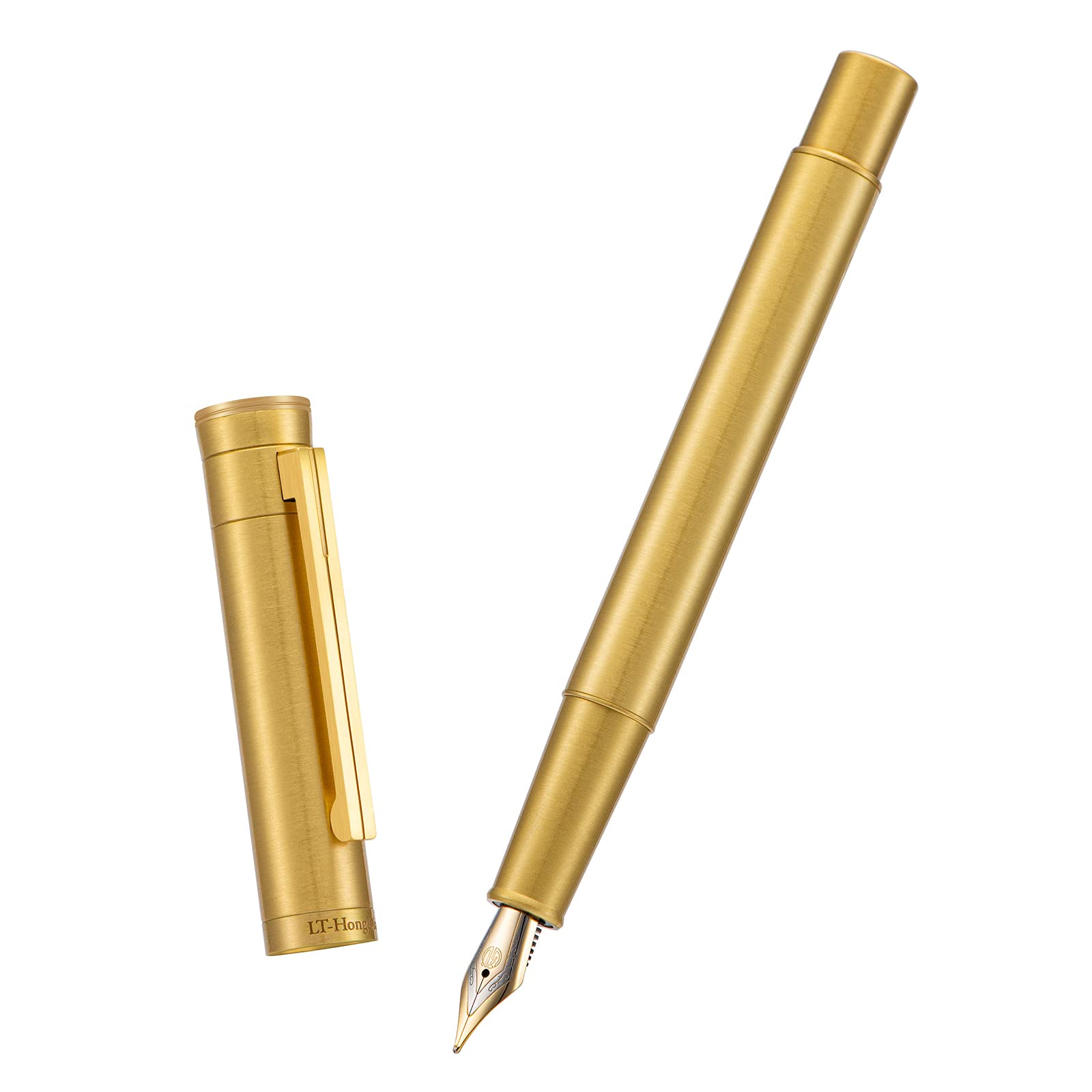Hongdian Forest Pro Solid Brass Fountain Pen, Medium Nib Classic Design ...