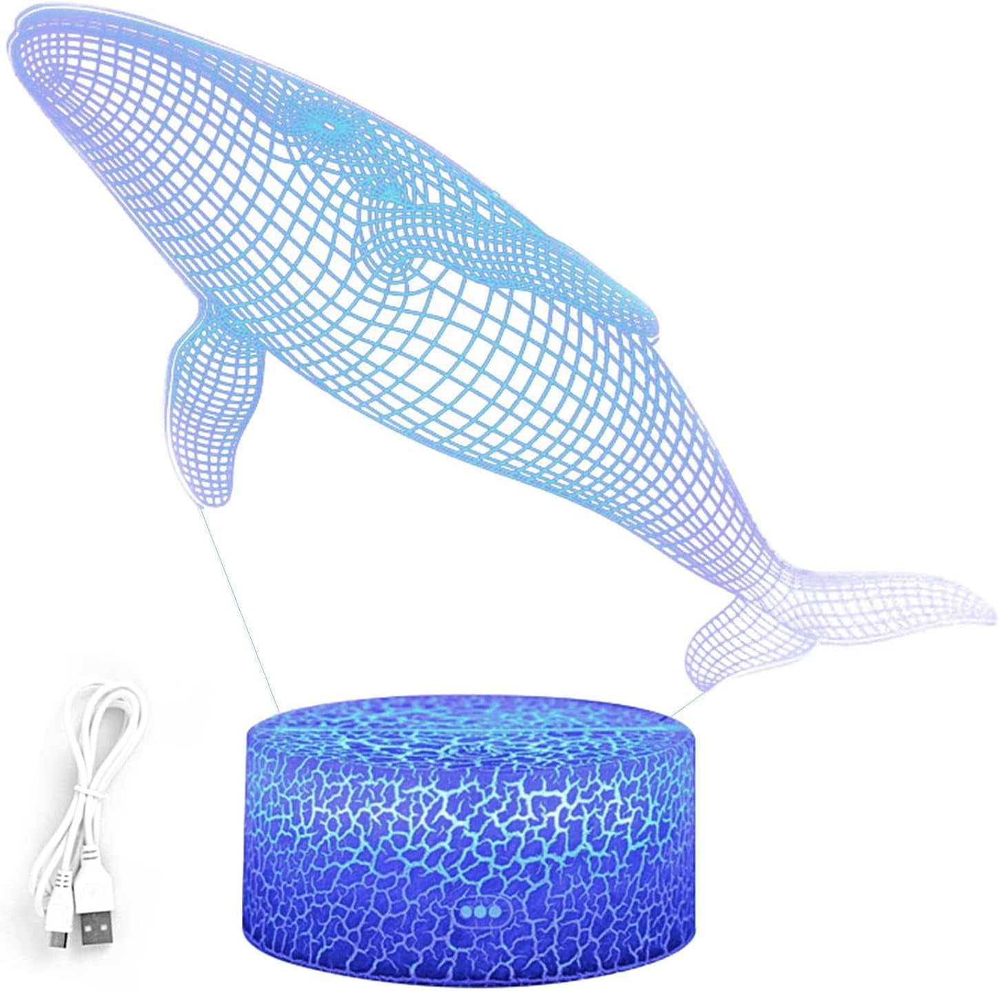 Hggkaie 3D Whale Night Light - 3D Creative Design, Holiday Gift ...