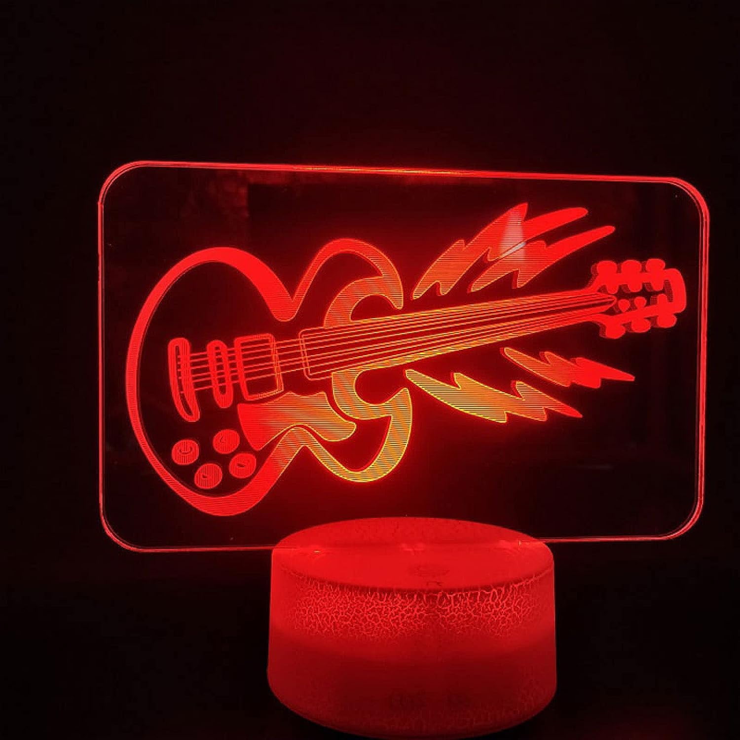 Hggkaie Guitar Music Note Lamp Themed Gifts Lamps, 3D Optical Illusion ...