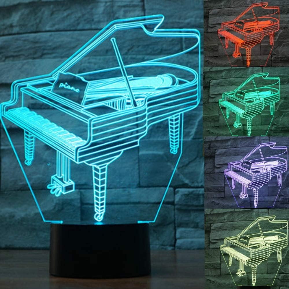 Hggkaie Music Note Lamp Themed Gifts Lamps, 3D Optical Illusion Desk ...