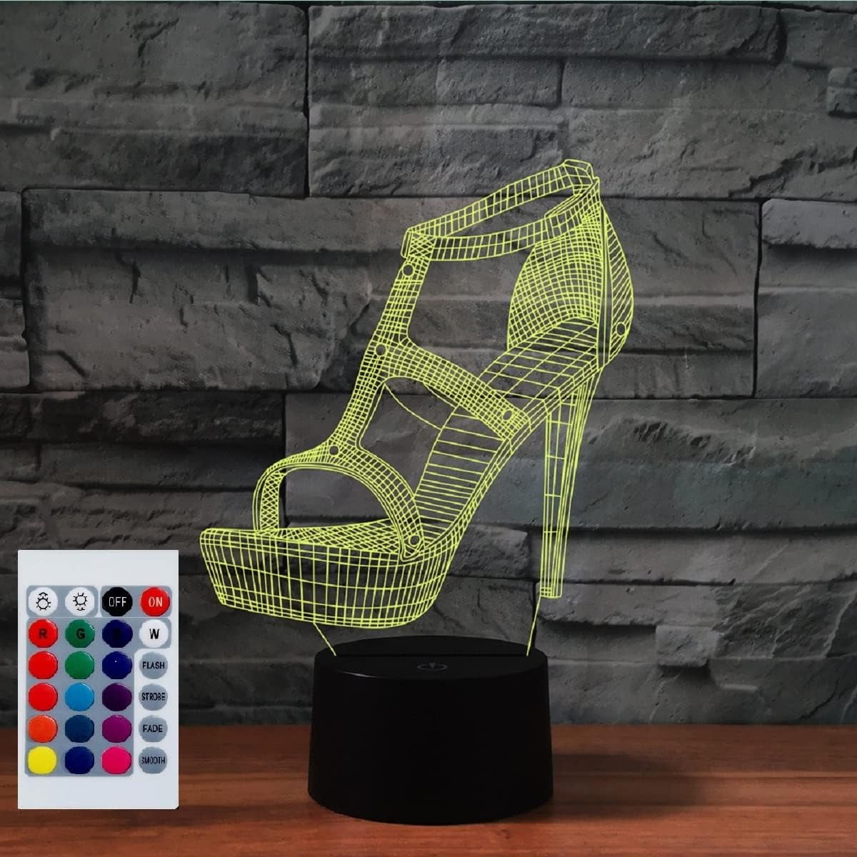 Hggkaie Night Light for Kids 3D High Heels Led Lamp with Remote Control ...