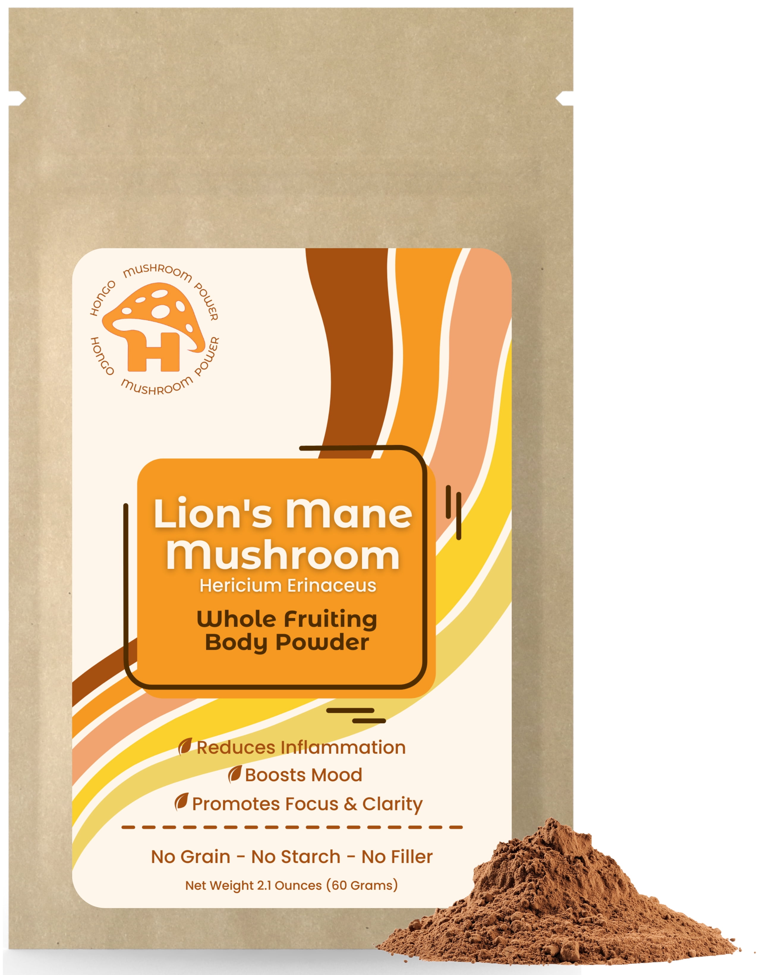 Hongo Mushroom Power - Premium Lion's Mane Mushroom Powder - 100% ...