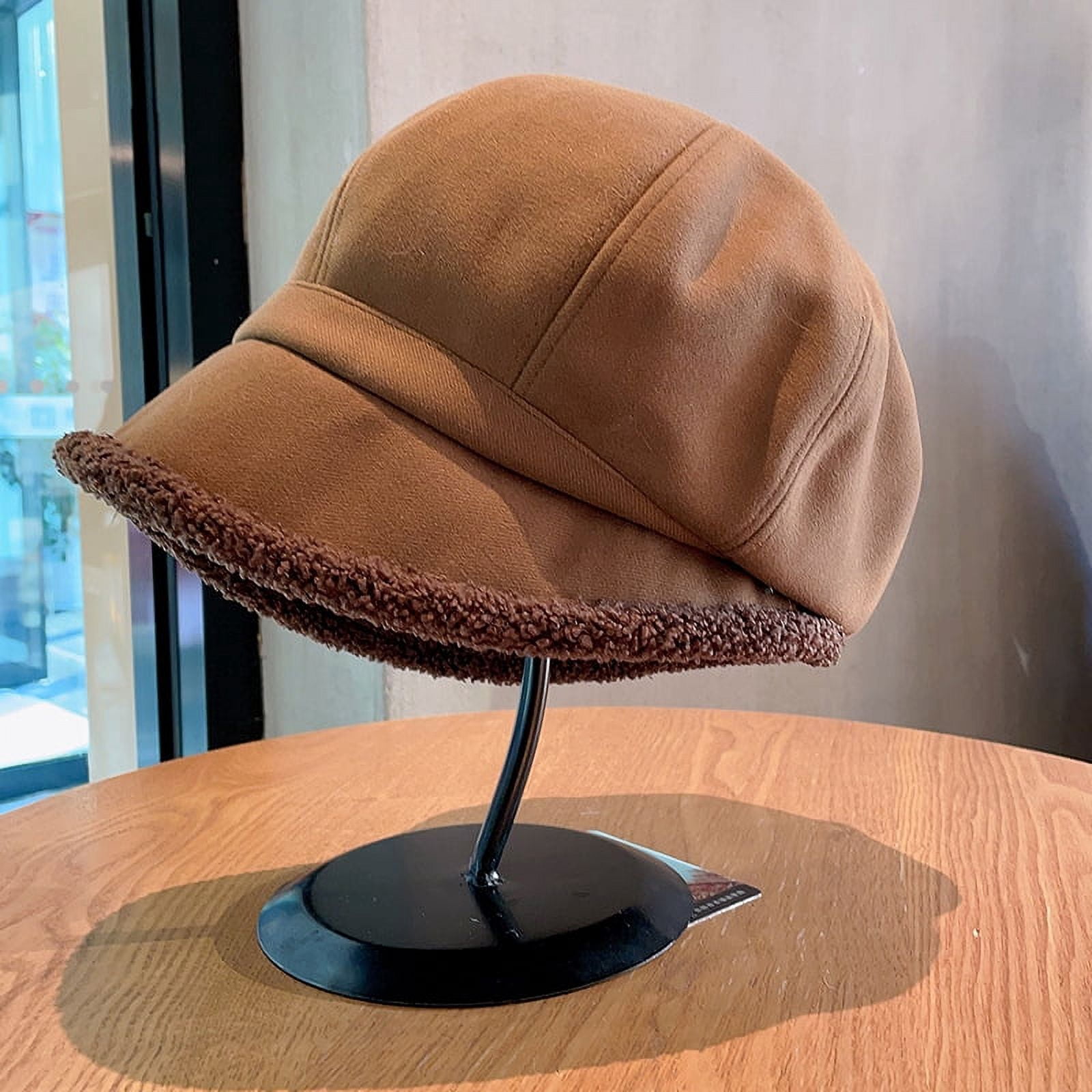 Hongrun Hat Female Winter Plus Velvet Japanese Octagonal Hat Three -In ...