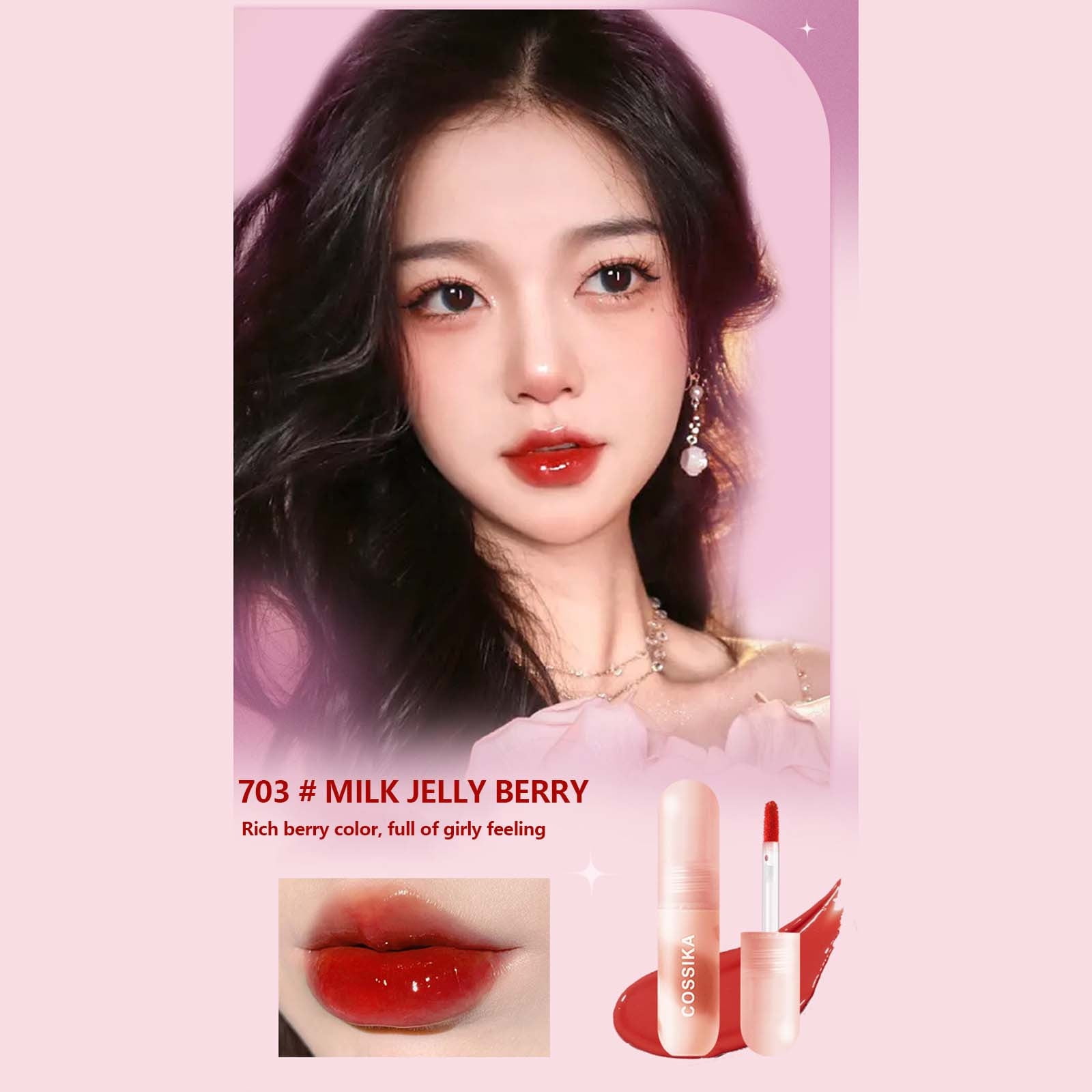 Hongssusuh Lip Gloss For Girls Lip Gloss Kit Small Colored Lip Glaze Water Gloss Mirror Face ...