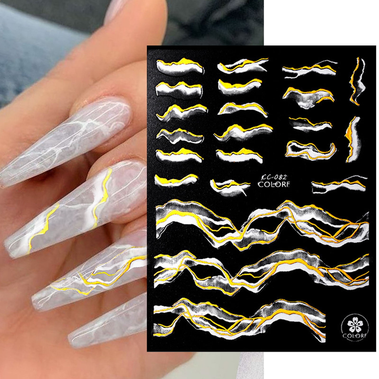 Hongssusuh Manicure Set Manicure Texture Streamer Nail Art Sticker Nail ...