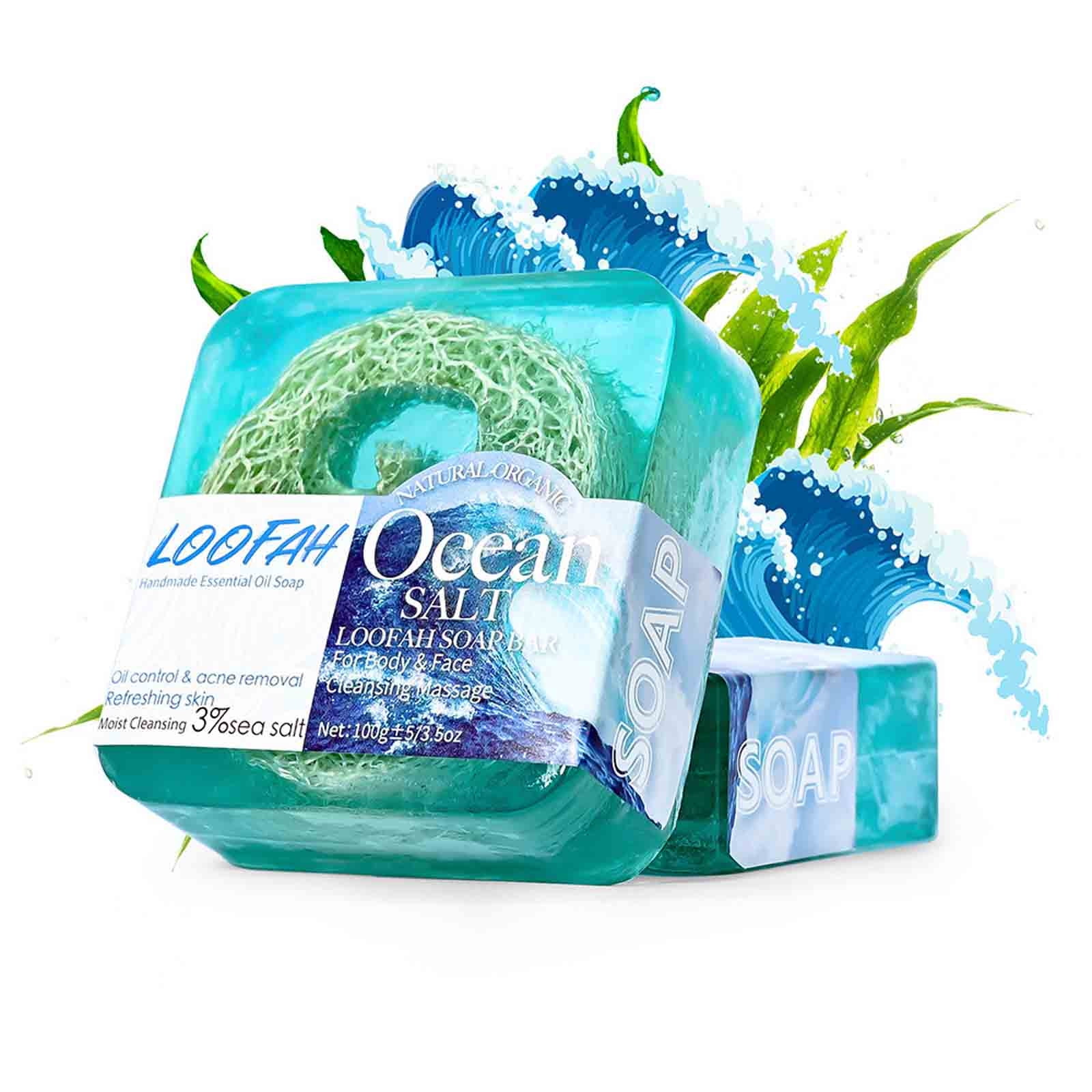 Hongssusuh Mens Soap Bar Body Soap Bars Ocean Essential Oil Soap Loofah ...