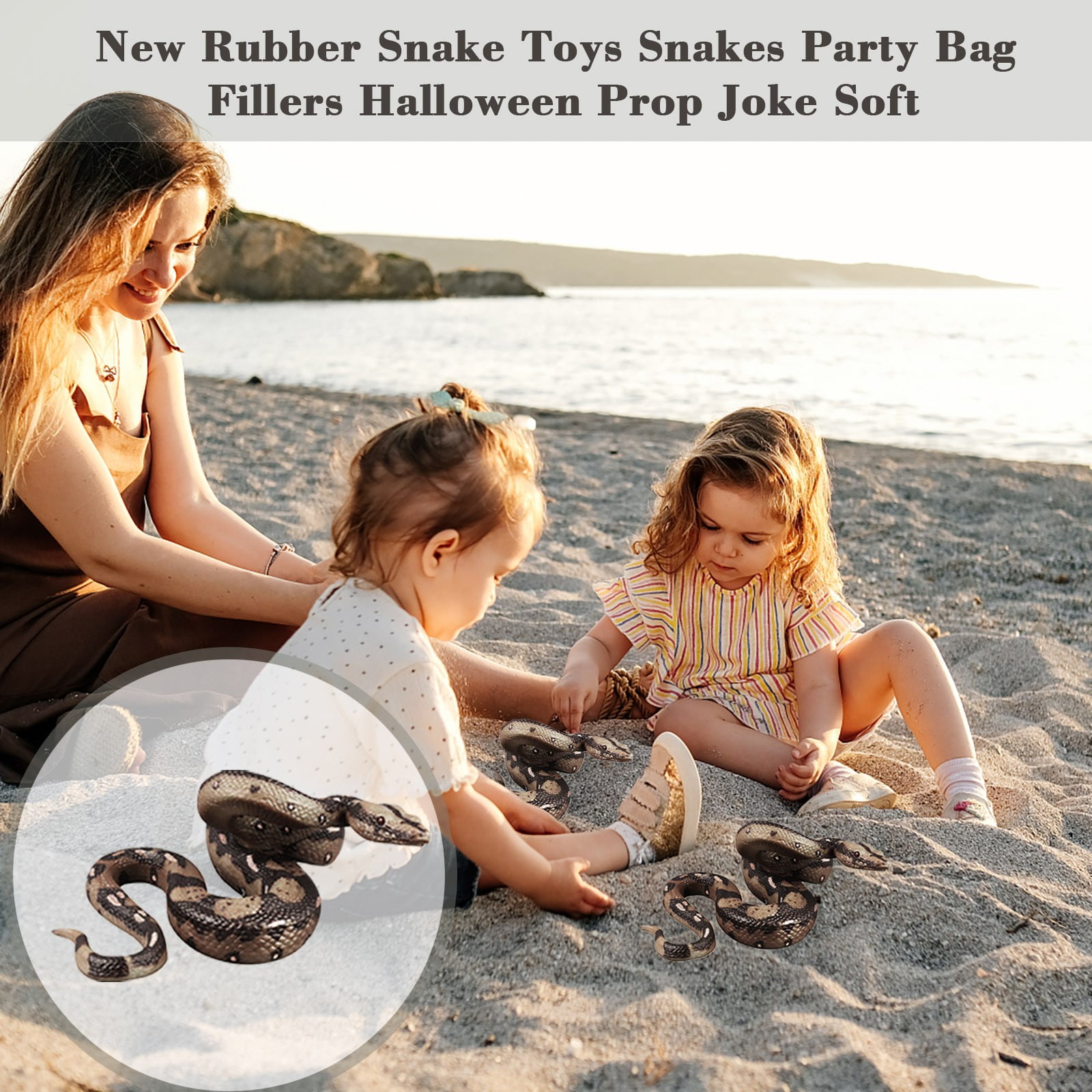 Hongssusuh Toys Realistic Fake Snakes Toy Fidget Toys Soft Rubber Snake Figure Garden Snake ...