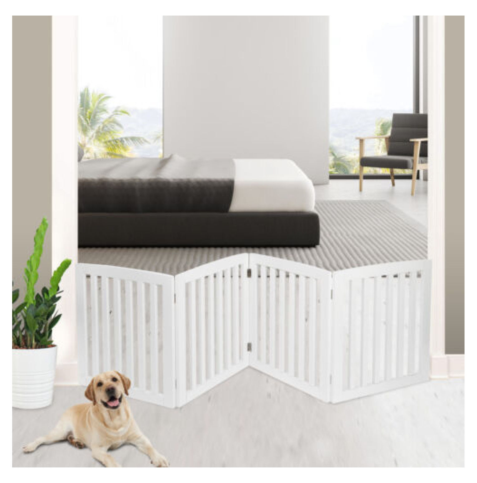 Hongwa 24 Inch Step Over Fence Folding Z Shape Indoor Doorway Hall ...