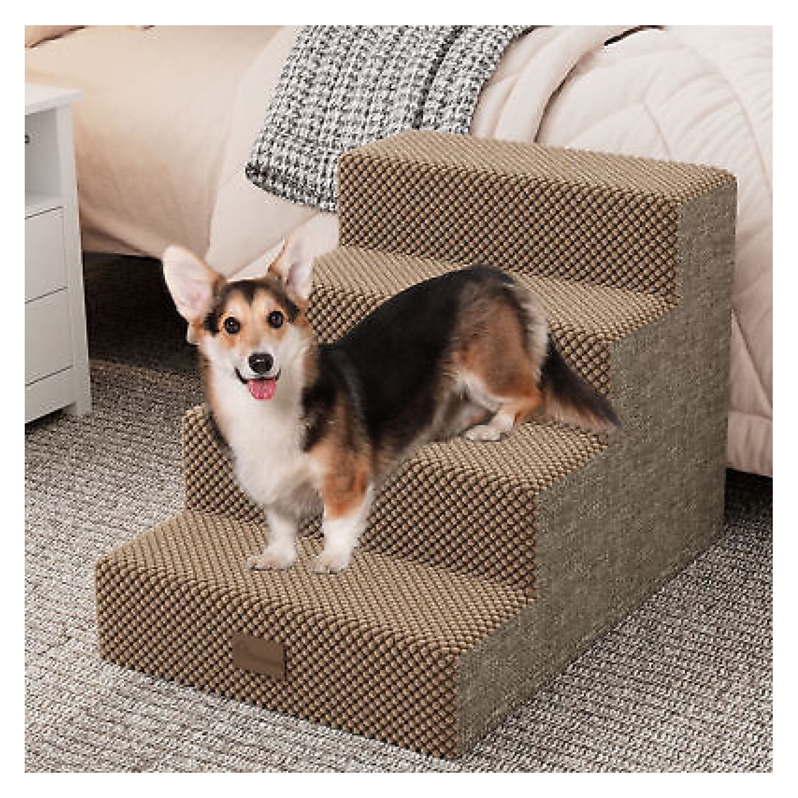 Hongwa 4 STEPS Dog Stairs Pet Stairs Pet Steps for Bed and Couch with ...