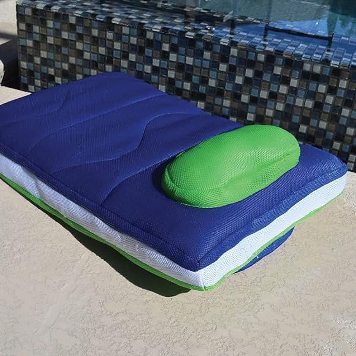 Hongwa Aqua Cloud Duo Mini Sized Reversable Pool Float with Built-in Head Support, Sly Blue and ...