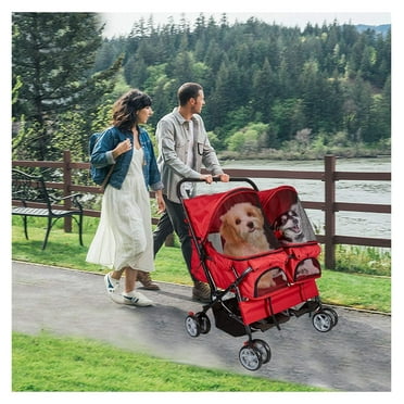 Karmas Product Pet Stroller Foldable Doggy Stroller Two-Seater Carrier ...