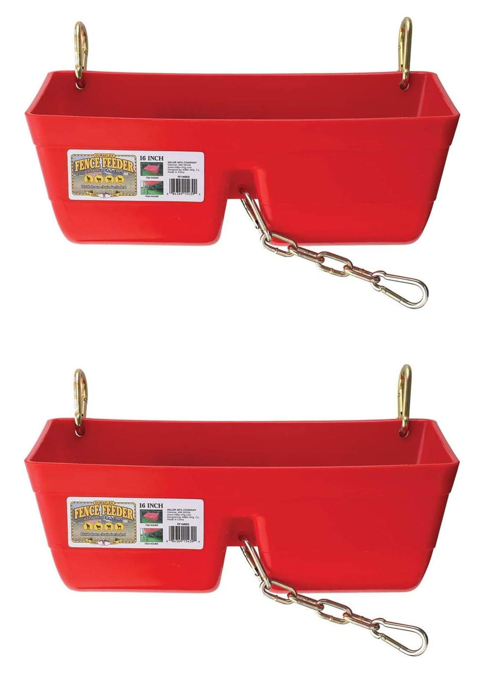 Hongwa FF16RED 9 Quart Heavy Duty Plastic Feed Trough Bucket Fence ...