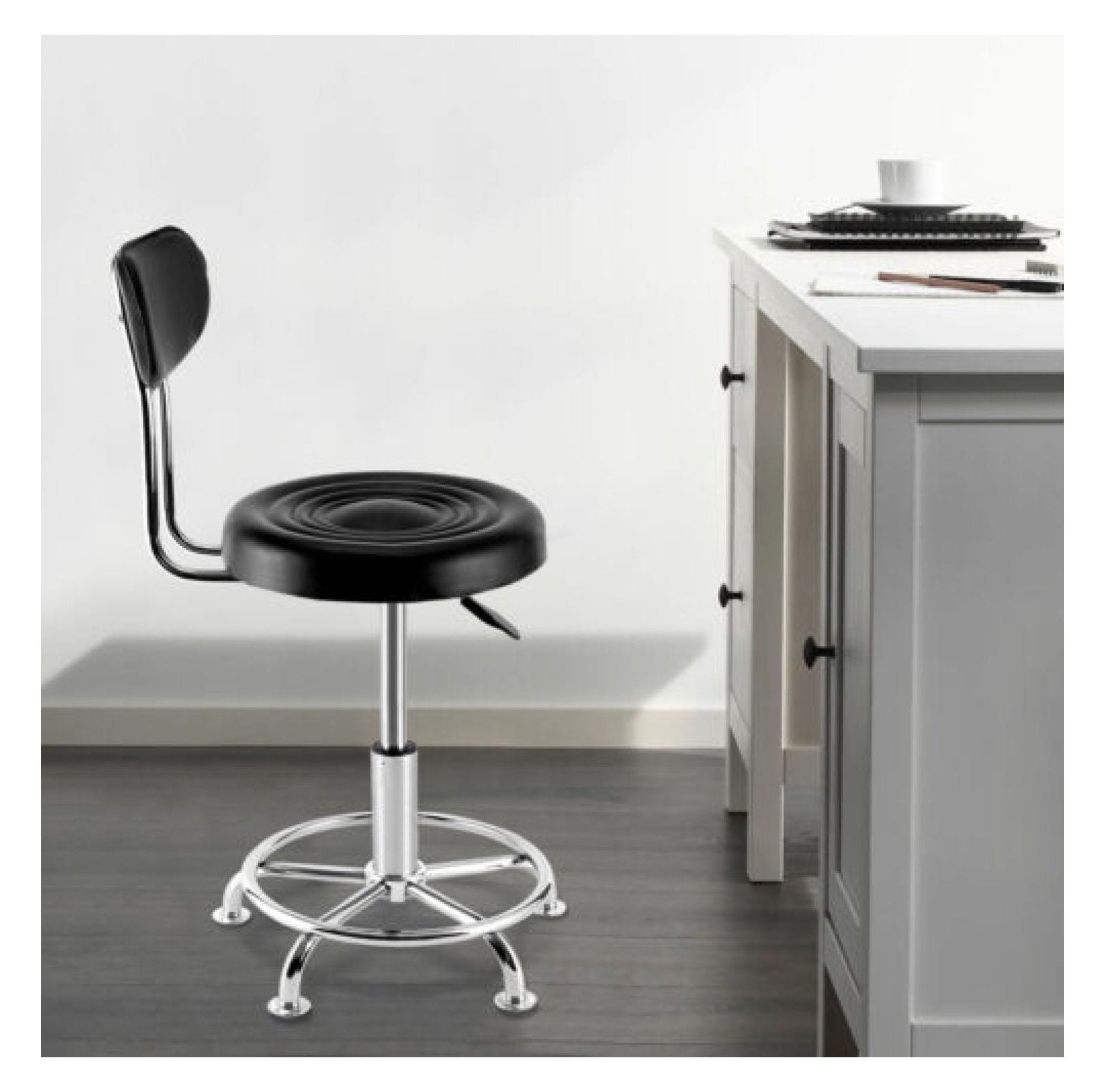 Hongwa Work Shop Stool Rolling Chair Garage Seat Footrest Adjustable ...