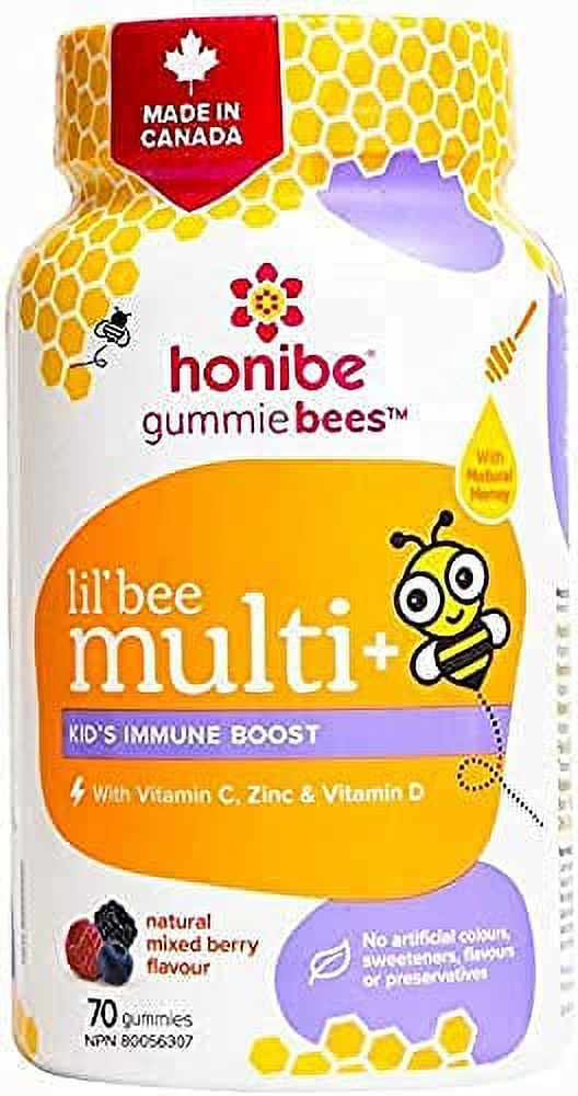 Honibe Kids Multivitamin Gummies Plus Immune Boost | 70 gummies ...