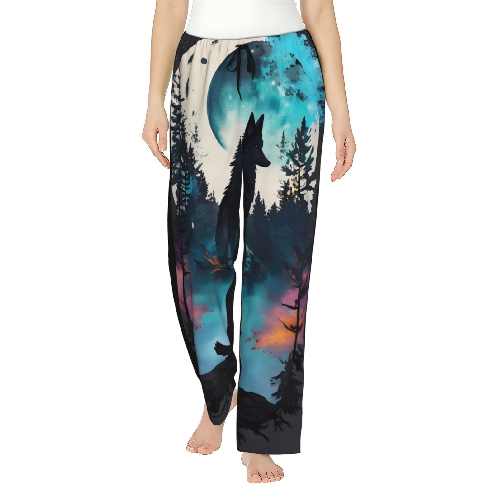 Honiee Artistic Moon Valley Wolf for elegant Women's Lounge Pants and ...