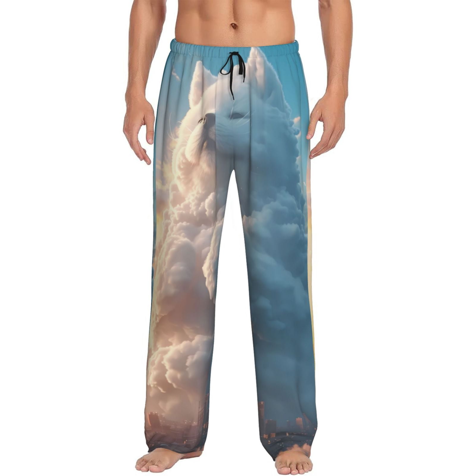 Honiee Cute Cloud Cat for men - a sleek fusion of Straight Pajama Pants ...
