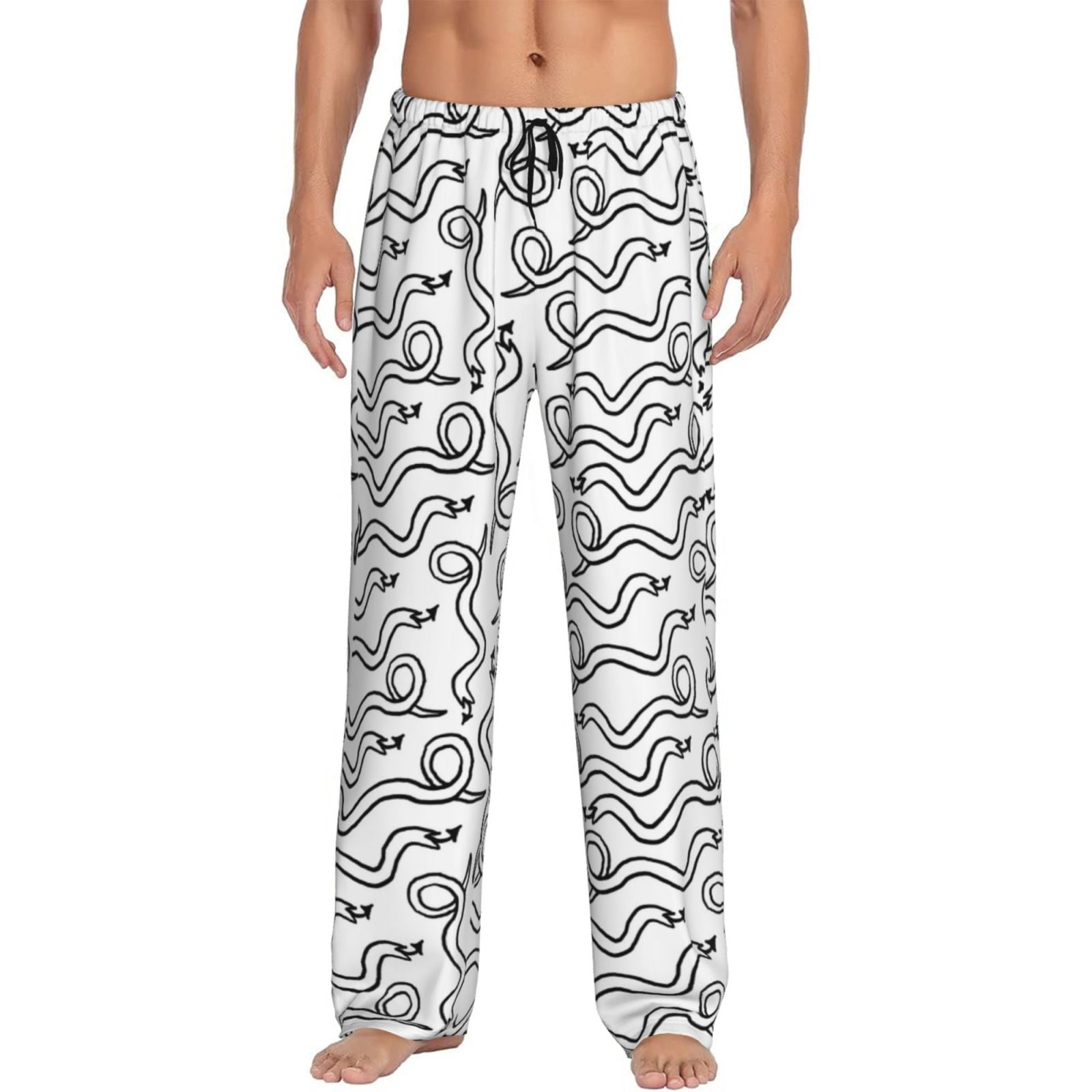 Honiee Hand Drawn Snake for men - a sleek fusion of Straight Pajama Pants, versatile Lounge ...