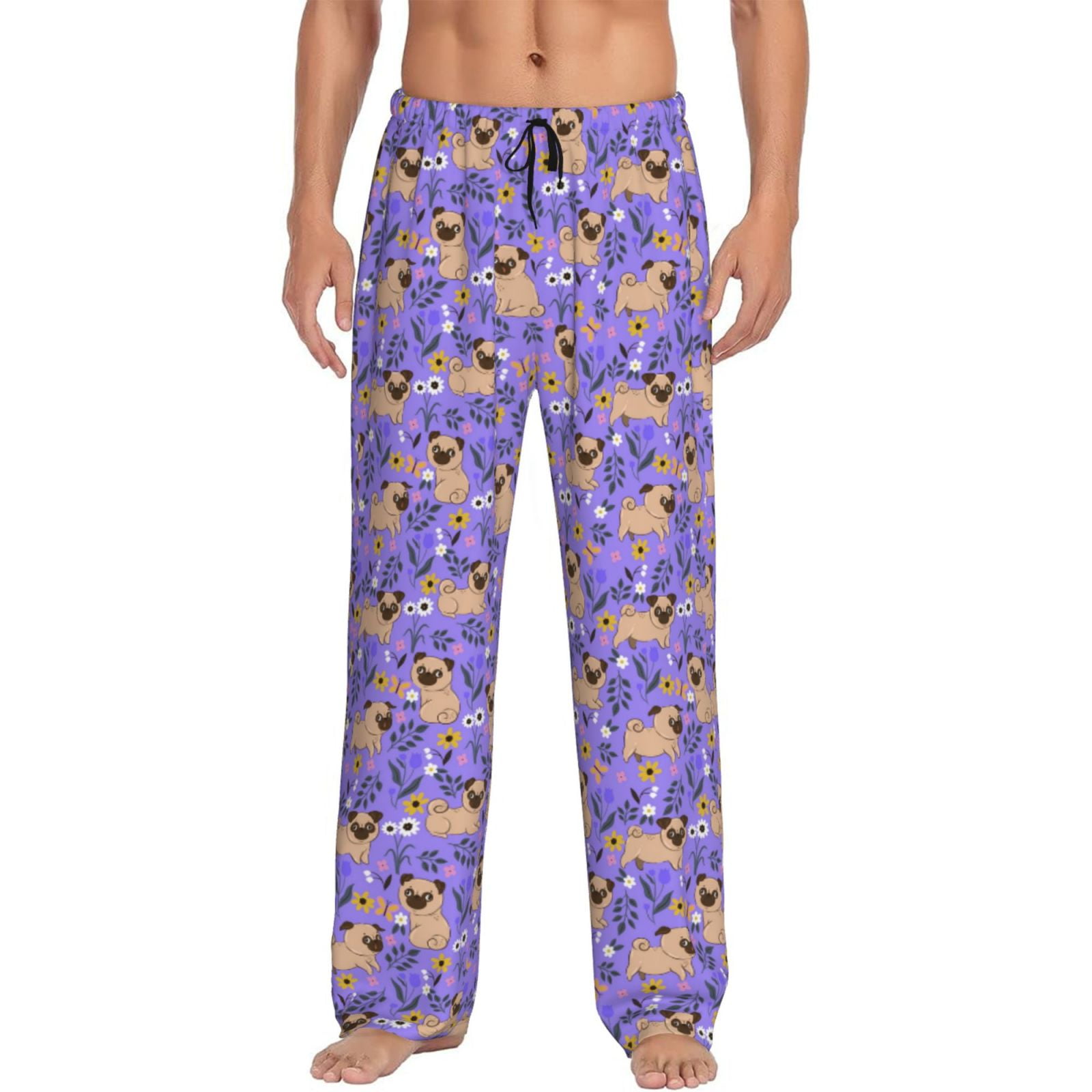 Honiee Pugs and Flowers for men - a sleek fusion of Straight Pajama ...