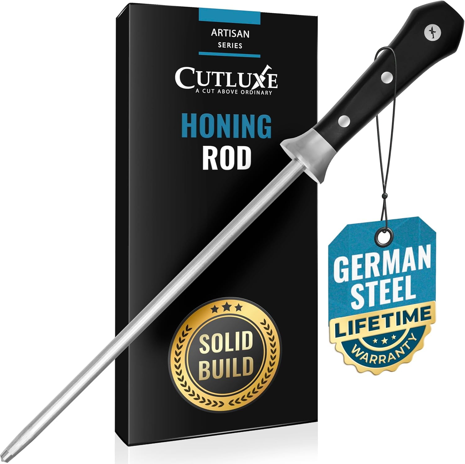 Honing Rod, Professional Knife Sharpener Rod – 10" Steel Ergonomic ...