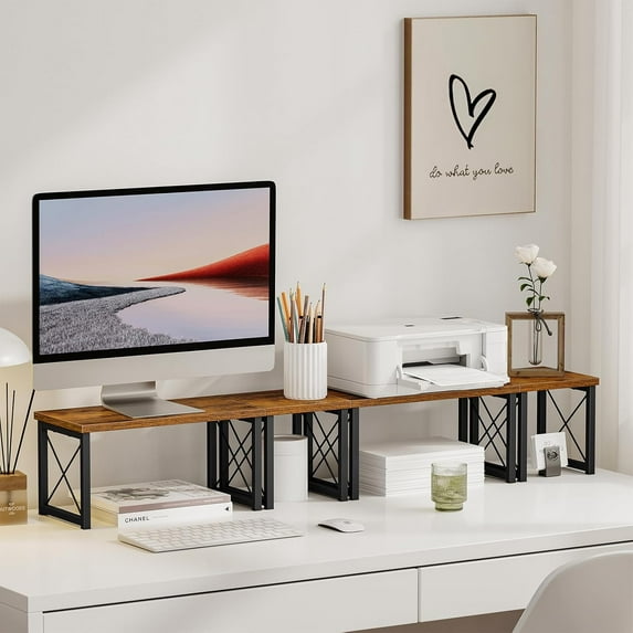 Honiter 2 Sets Desk Shelf, Desktop Organizer Shelf, 2 Tier Independent ...