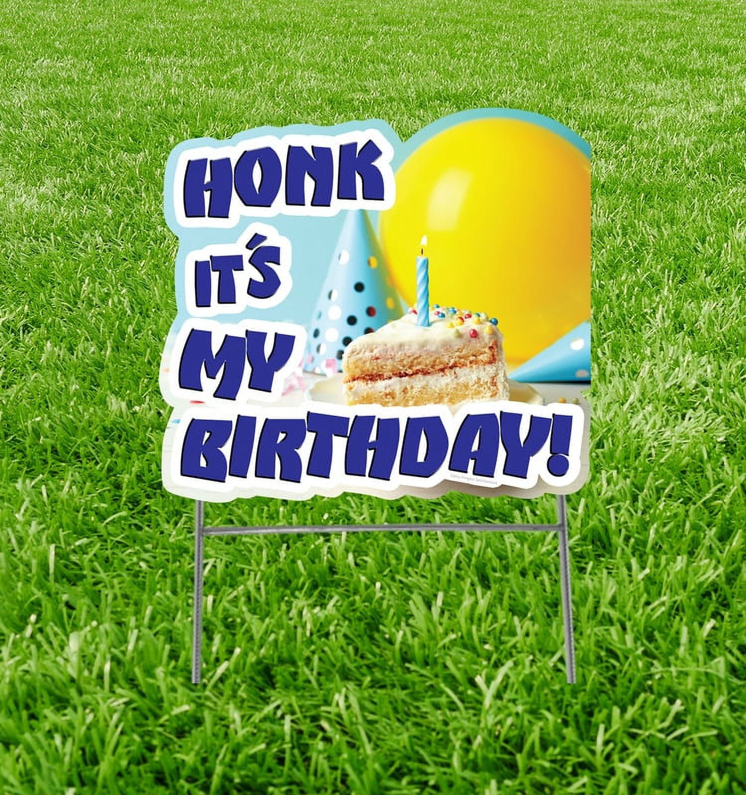 Honk It's My Birthday Cake Yard Sign, Weather Resistant Plastic, 15" x ...