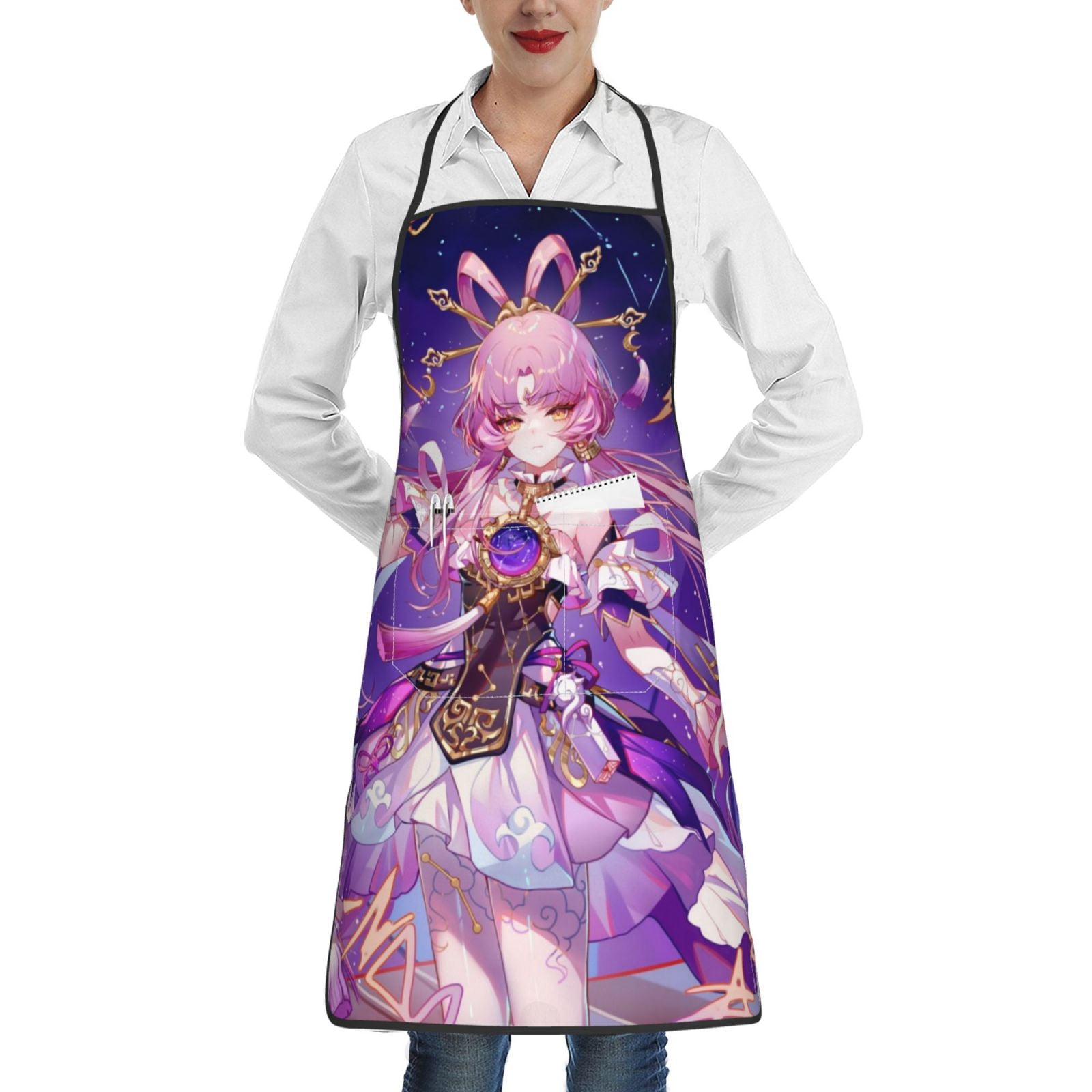 Honkai Star Rail Apron for Women and Men with Pockets, Adjustable Waterproof Chef Aprons for ...
