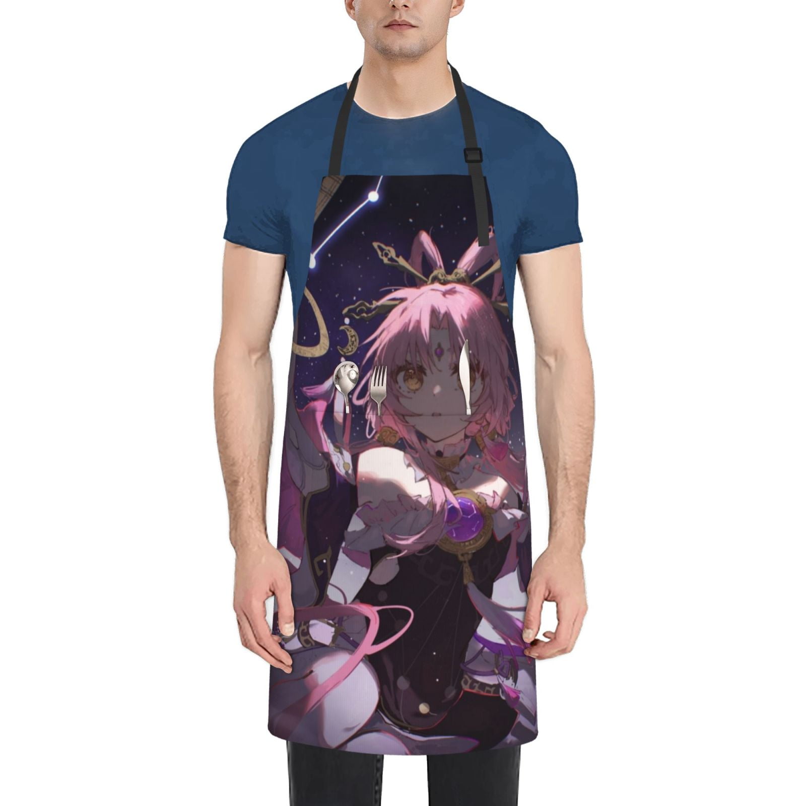 Honkai Star Rail Apron for Women and Men with Pockets, Adjustable Waterproof Chef Aprons for ...