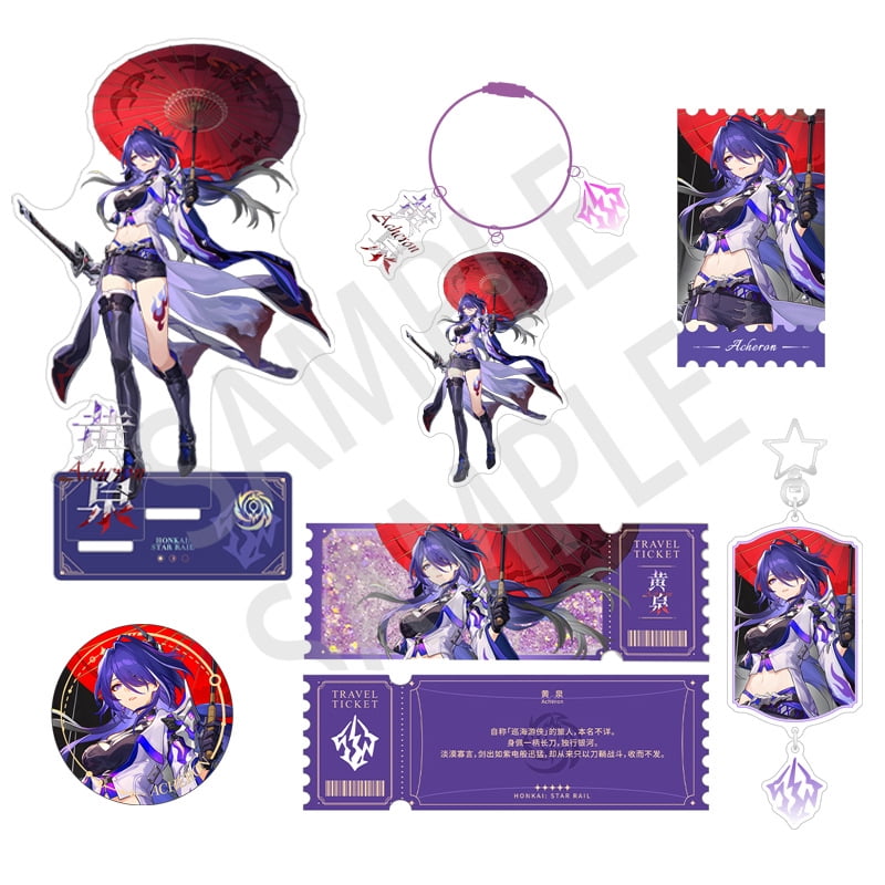Honkai Star Rail Figure Acheron 6Pcs Acrylic Standee Keychain Coasters ...