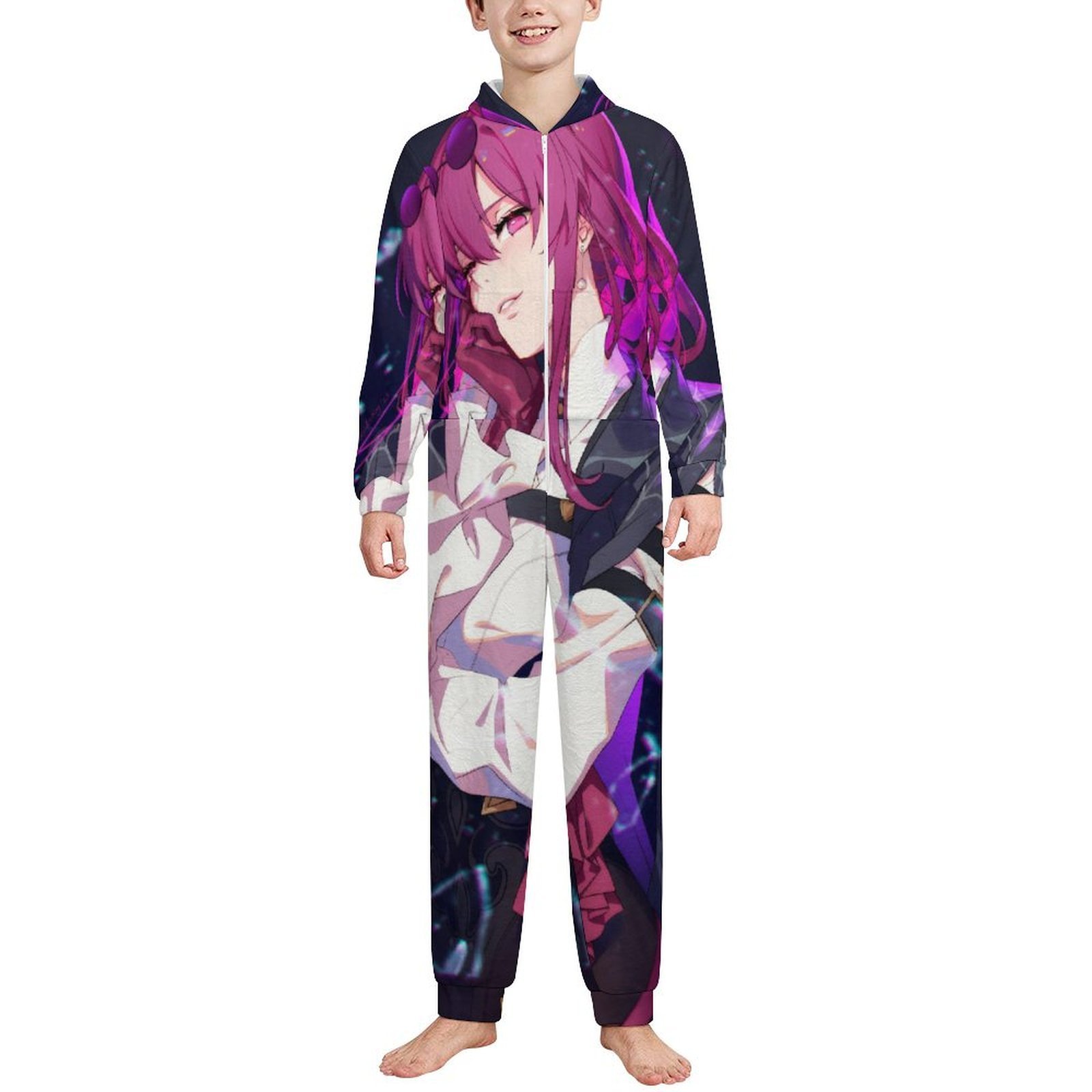 Honkai Star Rail Kids One Piece Pajama Hooded Union Suit PJs Sleepwear ...