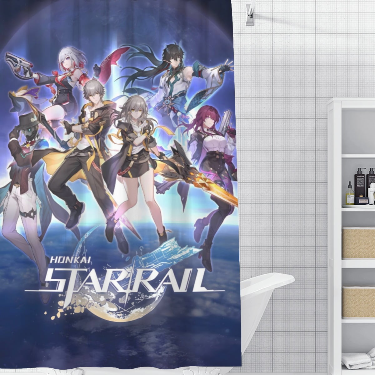 Honkai Star Rail-theme Bathroom Shower Curtain Home Decor,Bath Curtains Durable Waterproof Bath ...