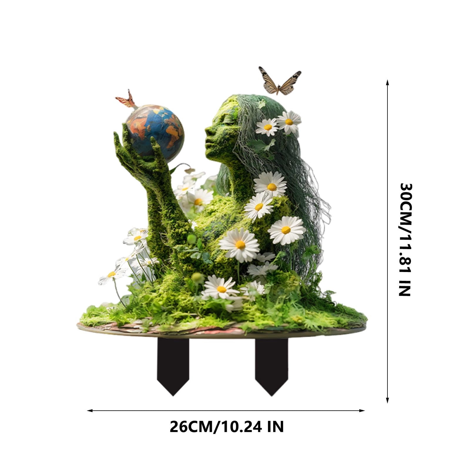 Honmine 2D Acrylic Garden Statues Outdoor, Tree Man Fairy Earth Goddess ...