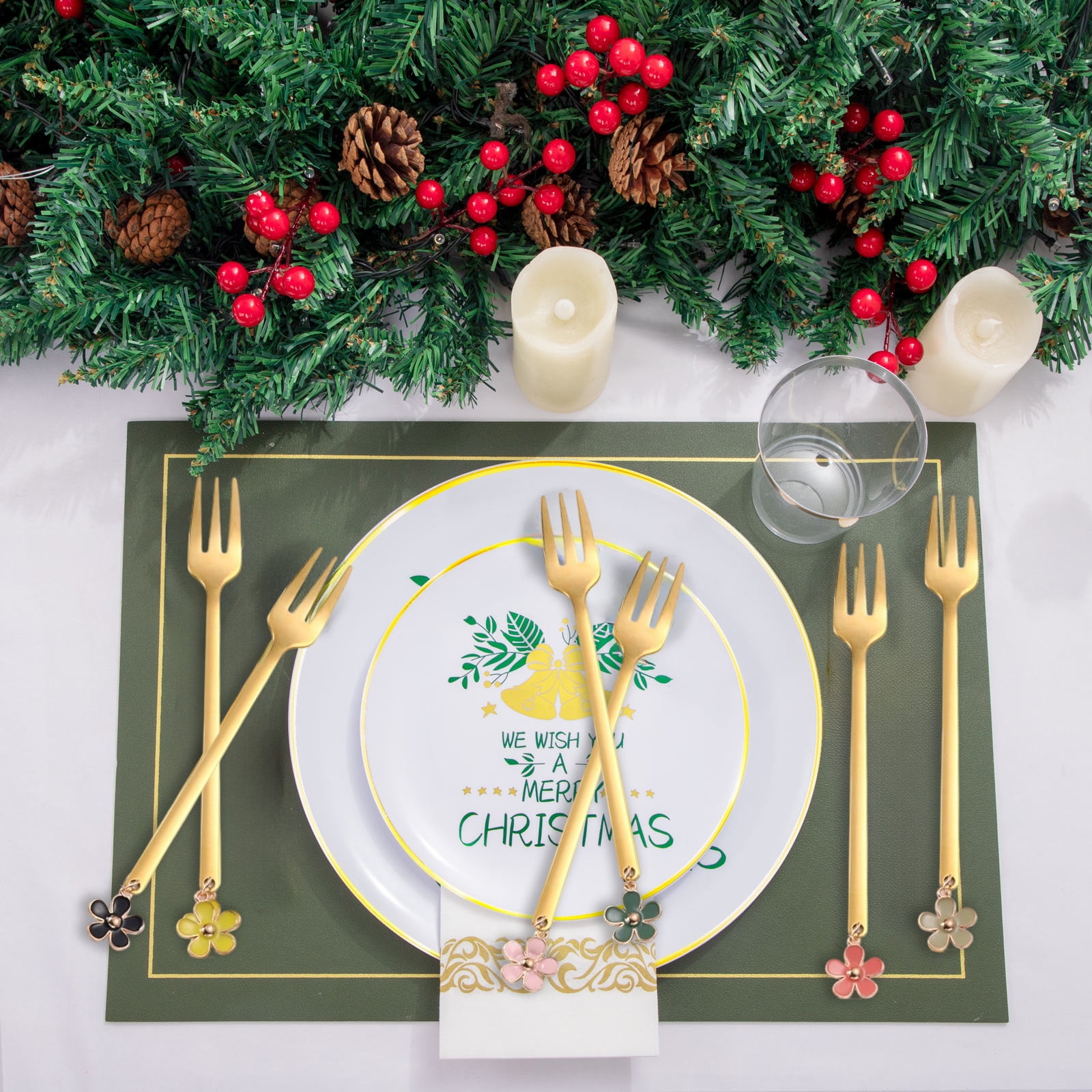 Honmine Christmas Themed Cutlery Set, Stainless Steel Spoon and Fork ...