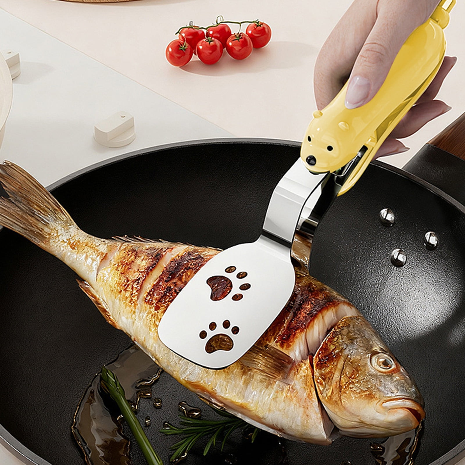 Honmine Cooking Spatula Tongs, Double Spatula Flipper Stainless Steel ...