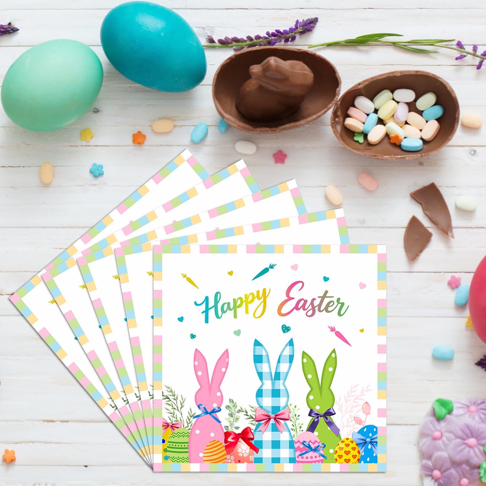 Honmine Easter Dinnerware Set, Disposable Bunny Themed Plates and Cups ...