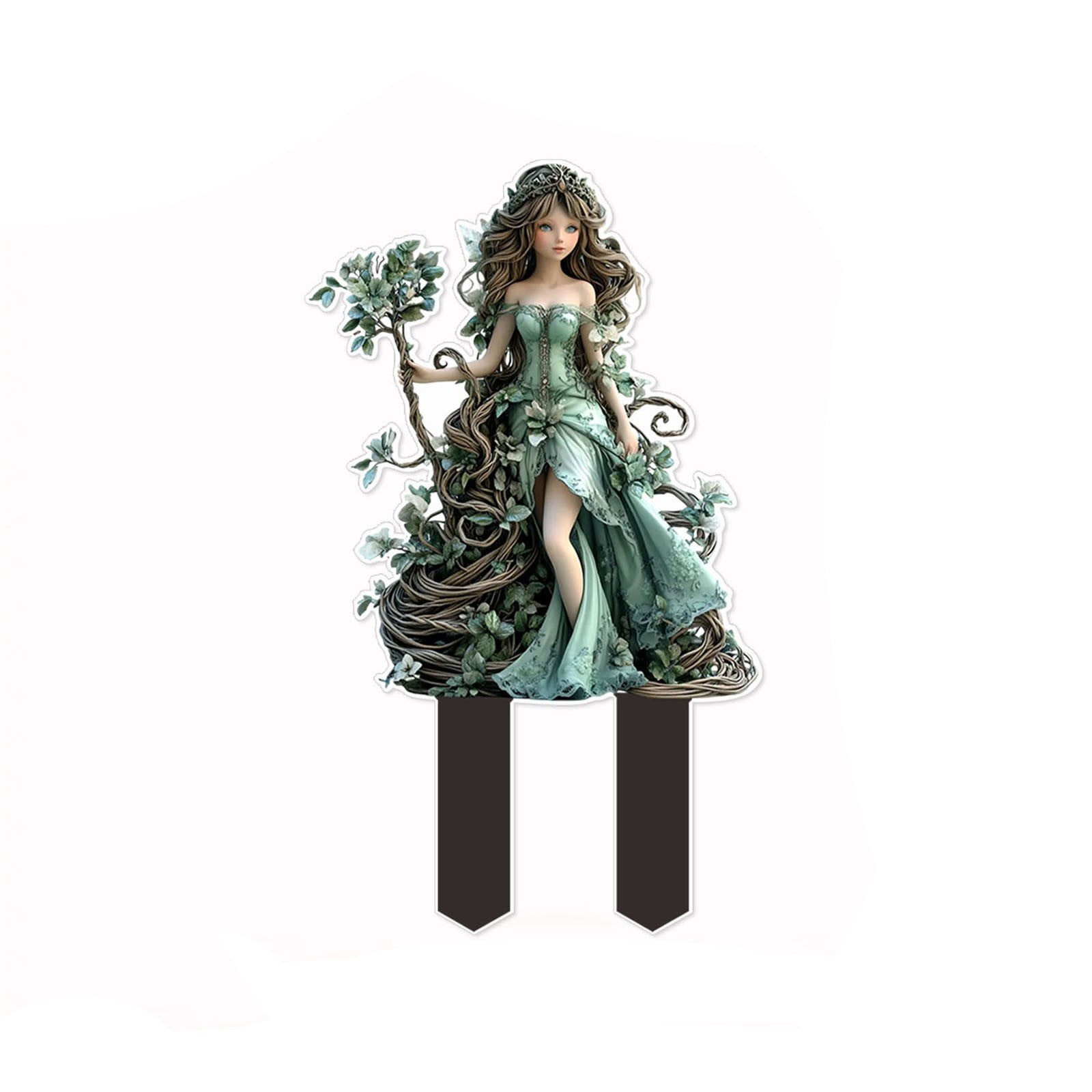 Honmine Female Celestial Garden Stake, 2D Flat Insertion Outdoor Pile ...