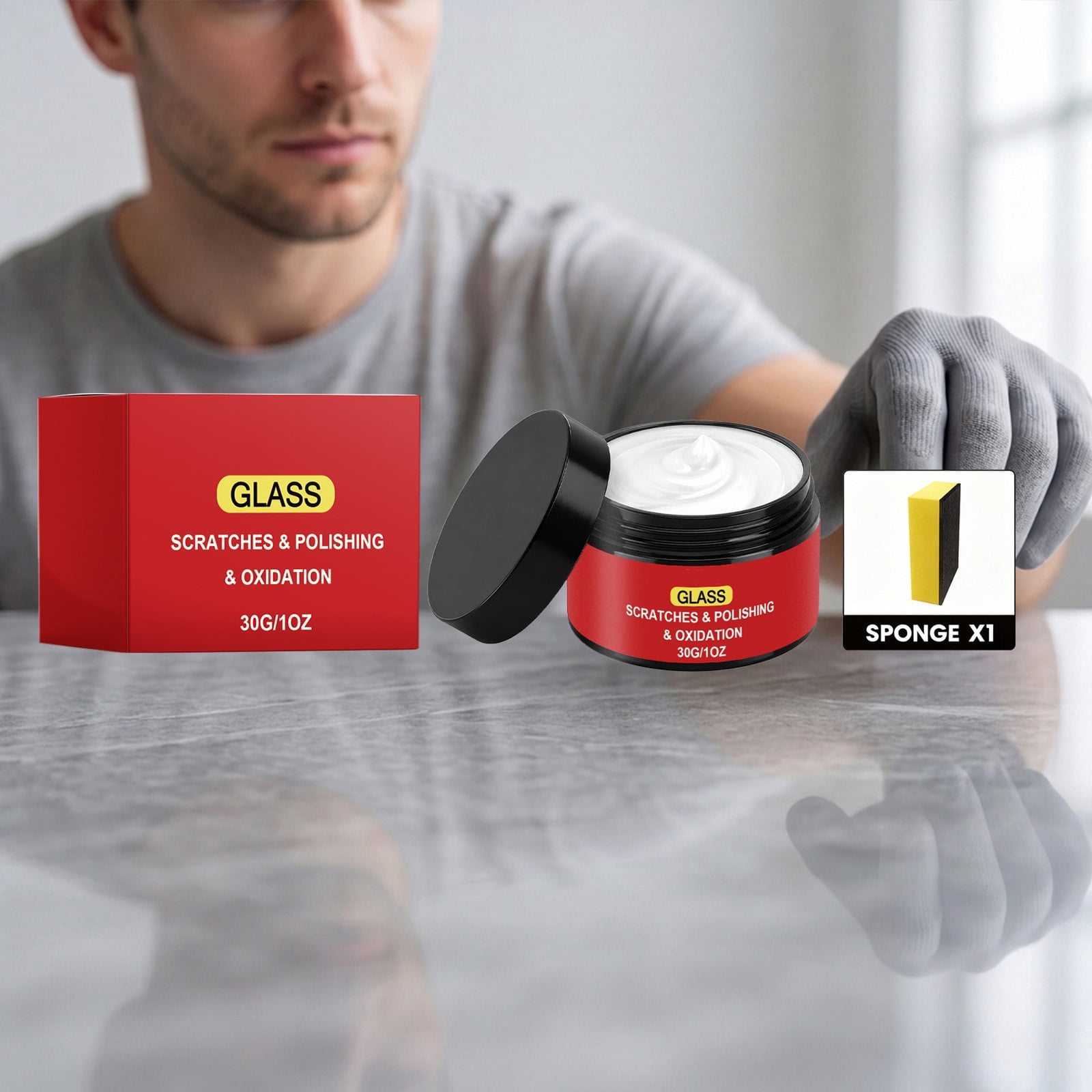 Honmine Glass Scratch Removal Paste, Car Windshield And Window Scar ...