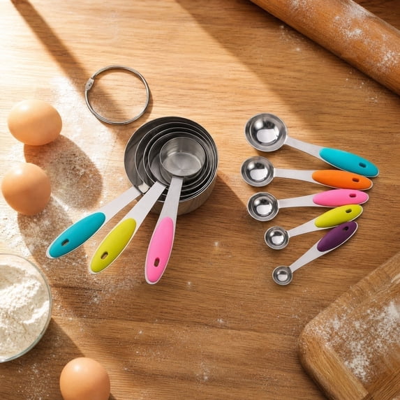Honmine Measuring Cup and Spoon Set, Graduated Baking Measuring Cups ...