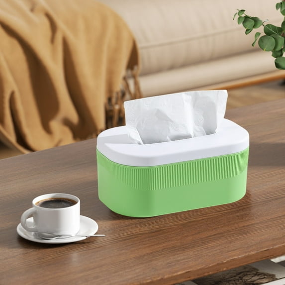 Honmine Tissue Box Cover with Lid, Push-Button Dispenser for Facial ...