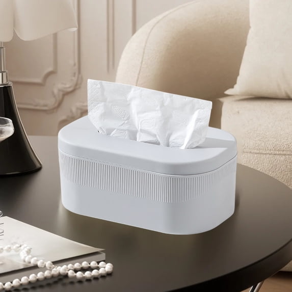 Honmine Tissue Box Cover with Lid, Push-Button Dispenser for Facial ...