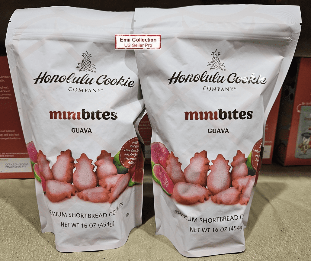Honolulu Cookie Company Minibites Guava Premium Shortbread Cookies 16oz ...