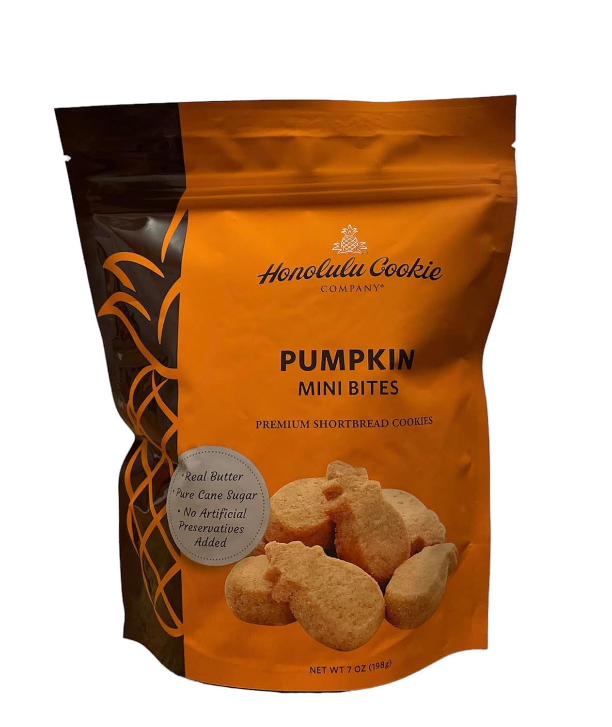 Honolulu Cookie Company Pumpkin Mini Bites - Premium Shortbread Cookies ...