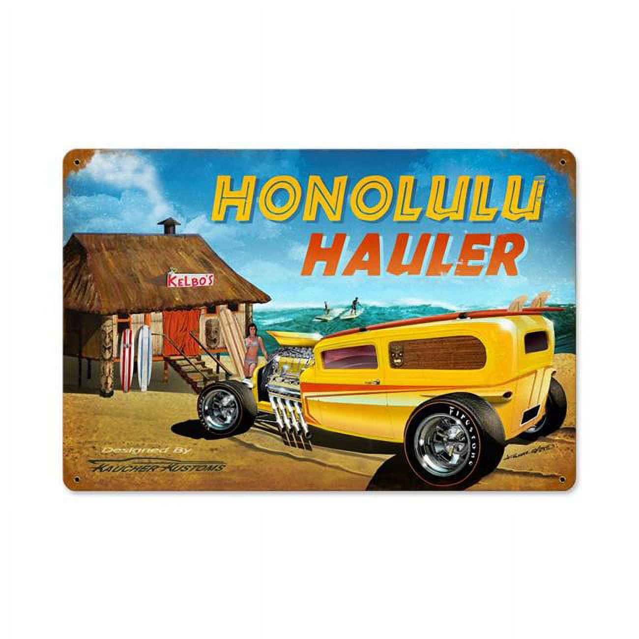 Honolulu Hauler Vintage Metal Sign 18 x 12 in. - Walmart.com