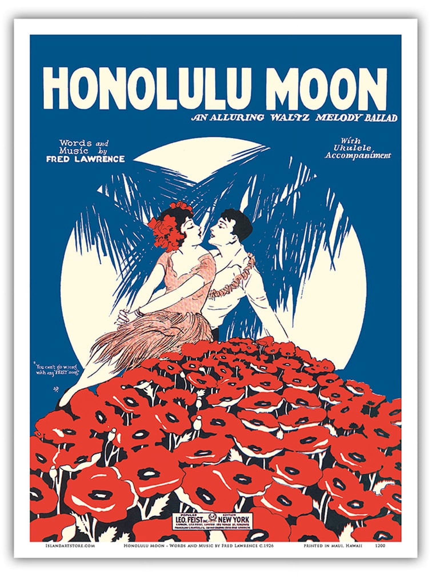 Honolulu Moon - Words and Music by Fred Lawrence - Vintage Hawaiian ...