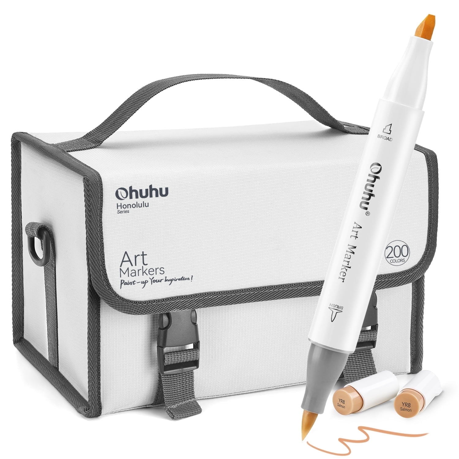 Ohuhu Honolulu Serie 200 Colors Markers Set Brush-and-Chisel Dual Tips ...