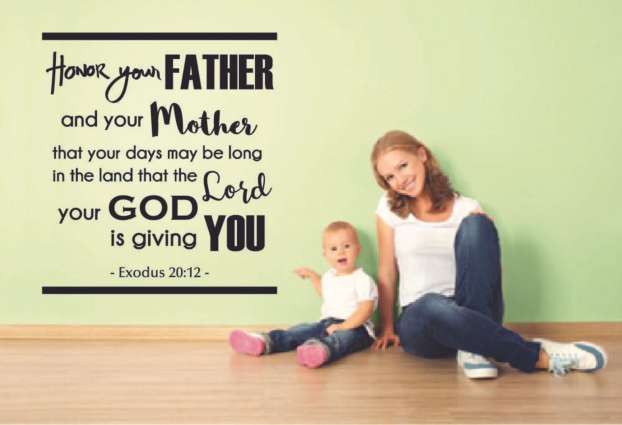 Honor Your Father Exodus 20:12 Bible Verse Religious Religion Christ ...