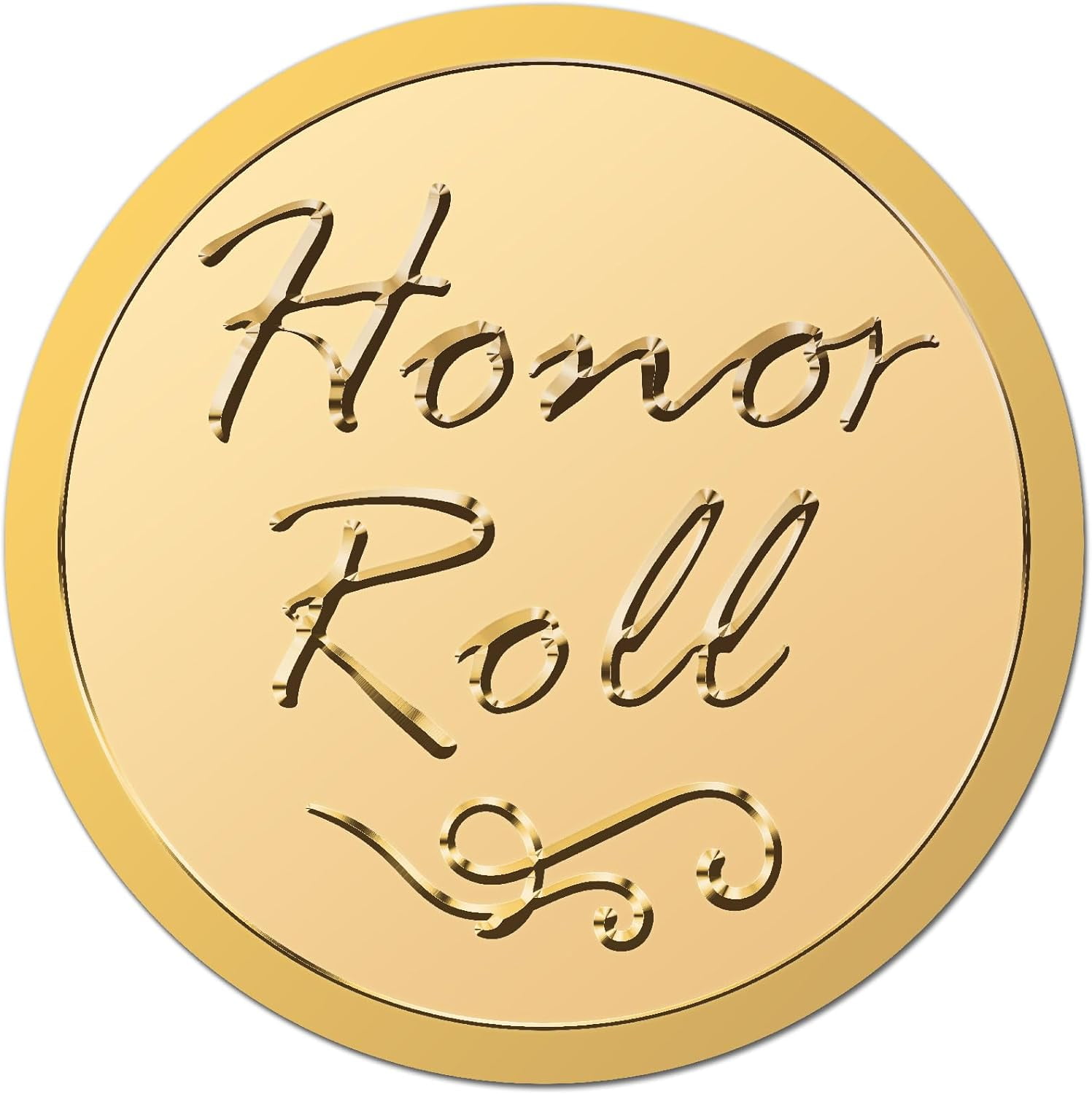 Honor Roll Gold Foil Embossed Stickers 1.5 Inch Round Self Adhesive ...