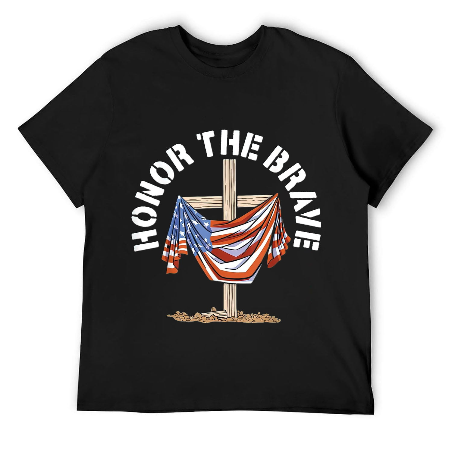 Honor The Brave Veteran USA Flag American Memorial Day T-Shirt ...