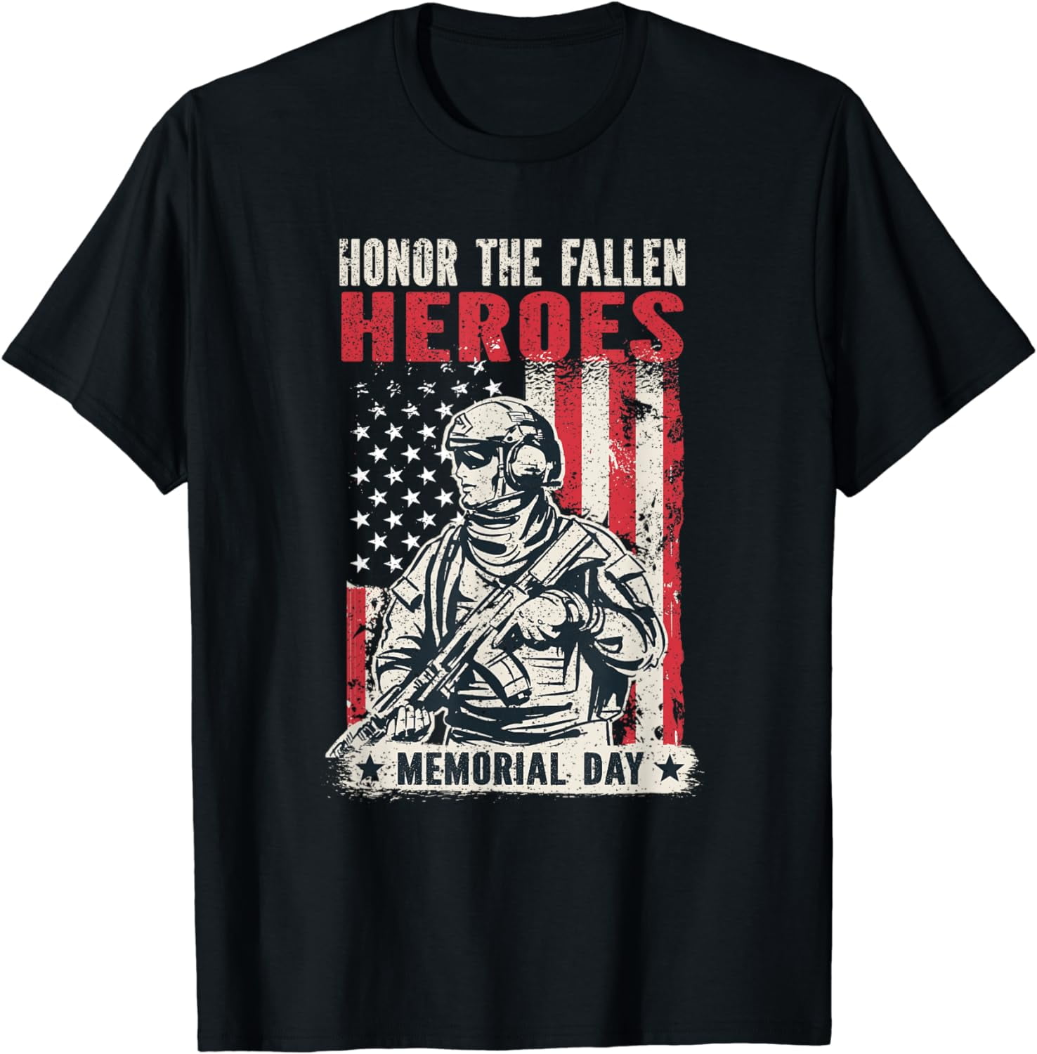 Honor The Fallen Heroes Memorial Day Patriotic American T-Shirt - Walmart.com