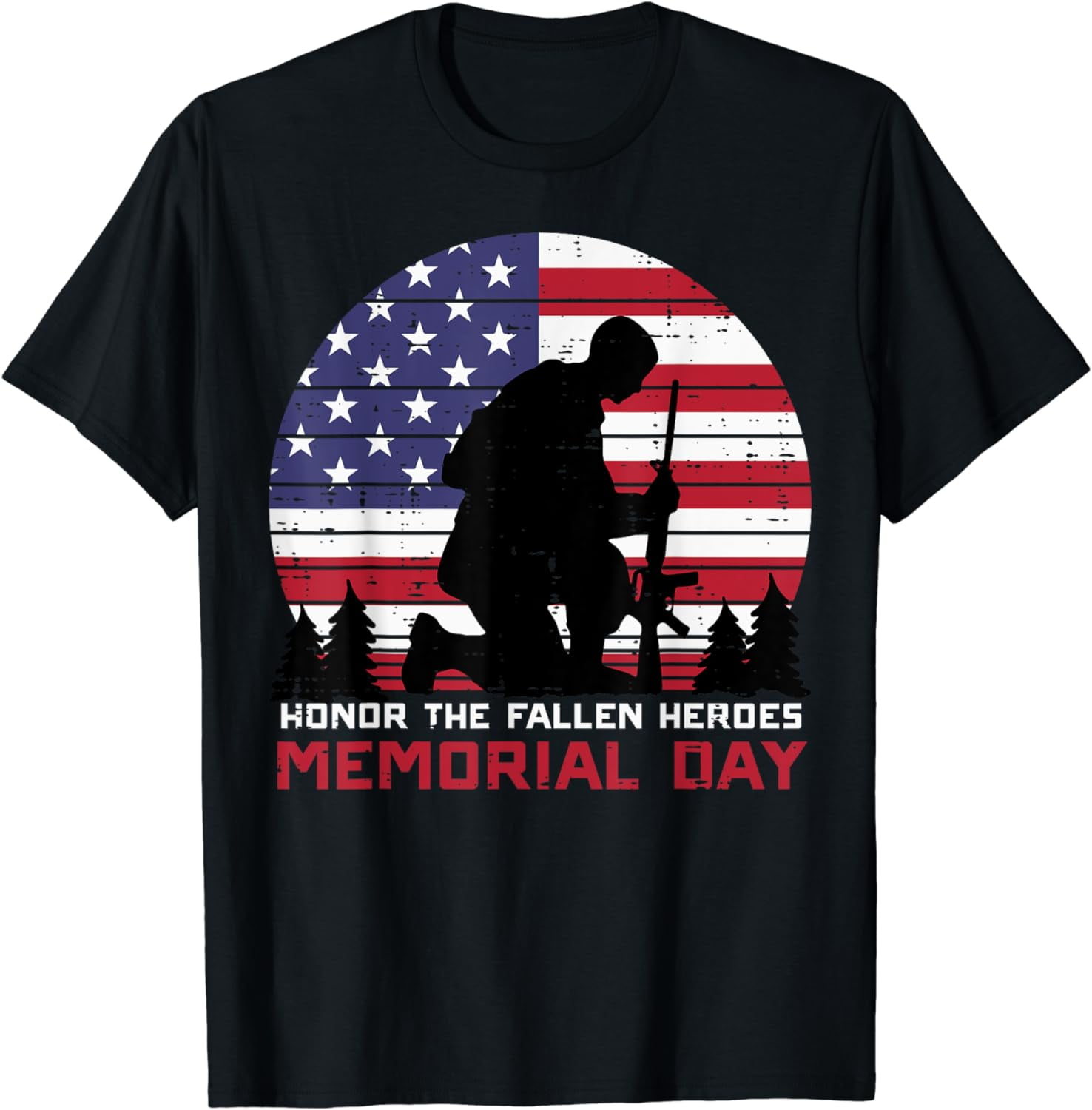 Honor The Fallen Heroes Memorial Day US Flag Men Women Kids T-Shirt - Walmart.com